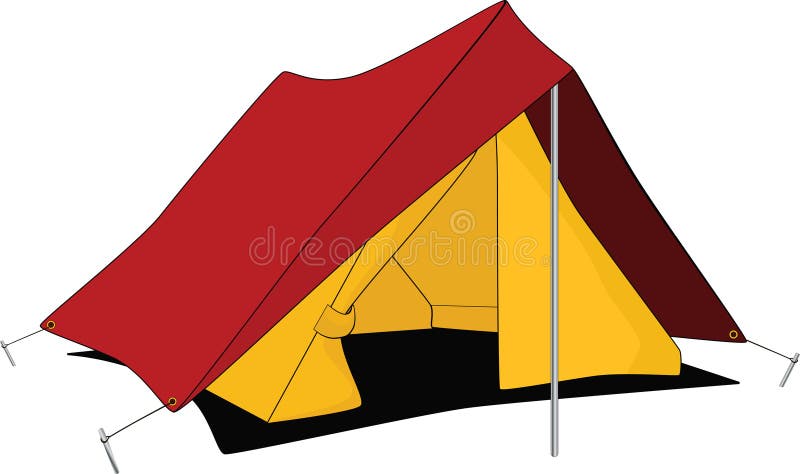 Red tent. Cartoon stock vector. Illustration of tent - 20175348