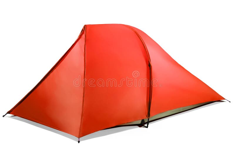 Red tent isolated stock photo. Image of hike, trip, tourist - 67085456