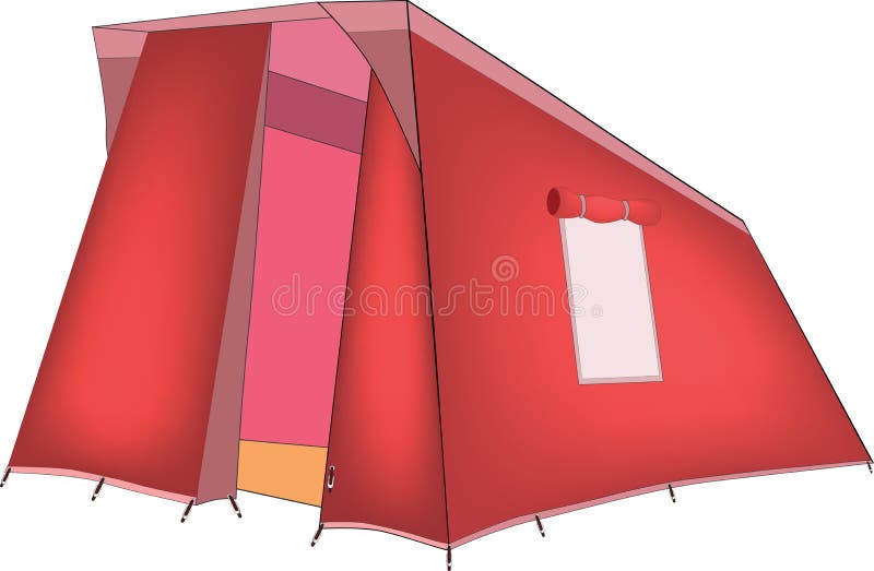 Red tent. Cartoon stock vector. Illustration of tent - 20175348