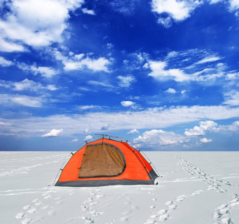 Red tent in a winter plain stock image. Image of celestial - 21449903