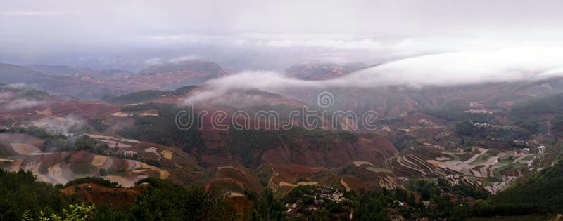 The Red Terrace of Yunnan, China Stock Photo - Image of field ...