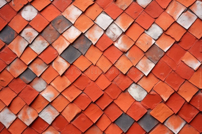 Red Terracotta Tiles with Irregular Shapes Stock Image - Image of floor ...