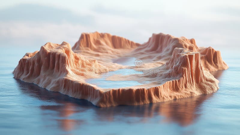 Red Terrain Block Shape stock illustration. Illustration of stylize ...