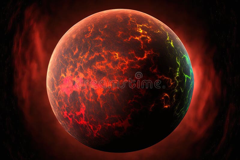 Red terrestrial planet stock illustration. Illustration of desert ...