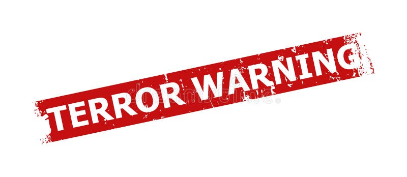 TERROR WARNING Red Rectangle Unclean Stamp Stock Vector - Illustration ...