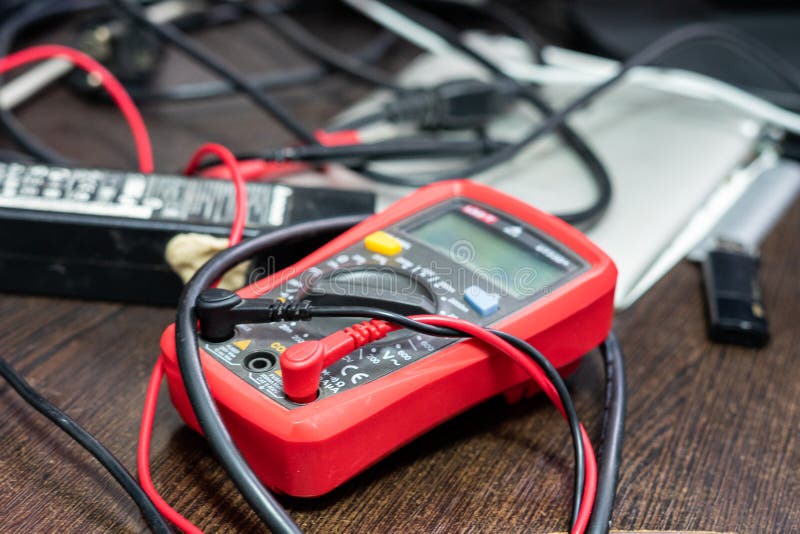 Red Tester Ready for Service Engineer Workplace Stock Photo - Image of ...
