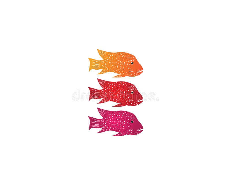 Red Texas Chiclid Fish Logo Vector Illustration Stock Vector ...