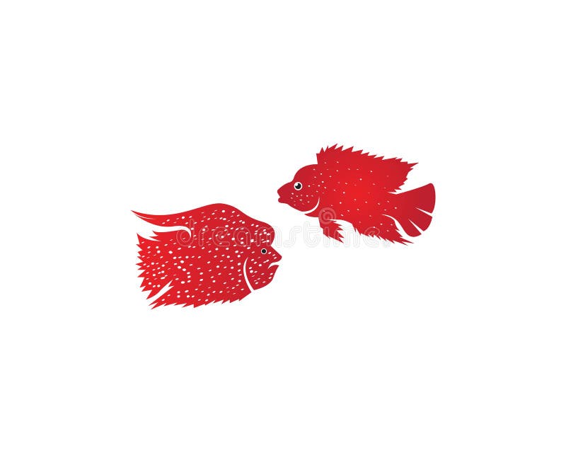 Red Texas Chiclid Fish Logo Vector Illustration Stock Vector ...