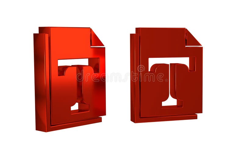 Red Text File Document Icon Isolated on Transparent Background. Stock ...