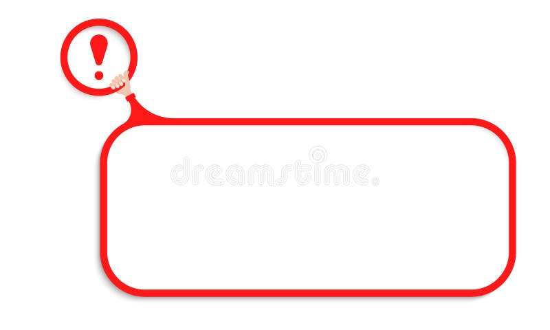 A Red Text Frame for Your Text and Exclamation Mark. Stock Vector ...