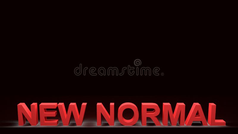 Red Text New Normal in Black Background 3d Rendering Stock Illustration ...