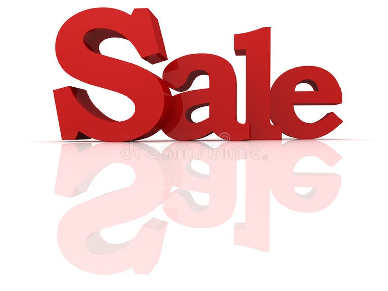 Red Text SALE with Reflection Stock Illustration - Illustration of ...