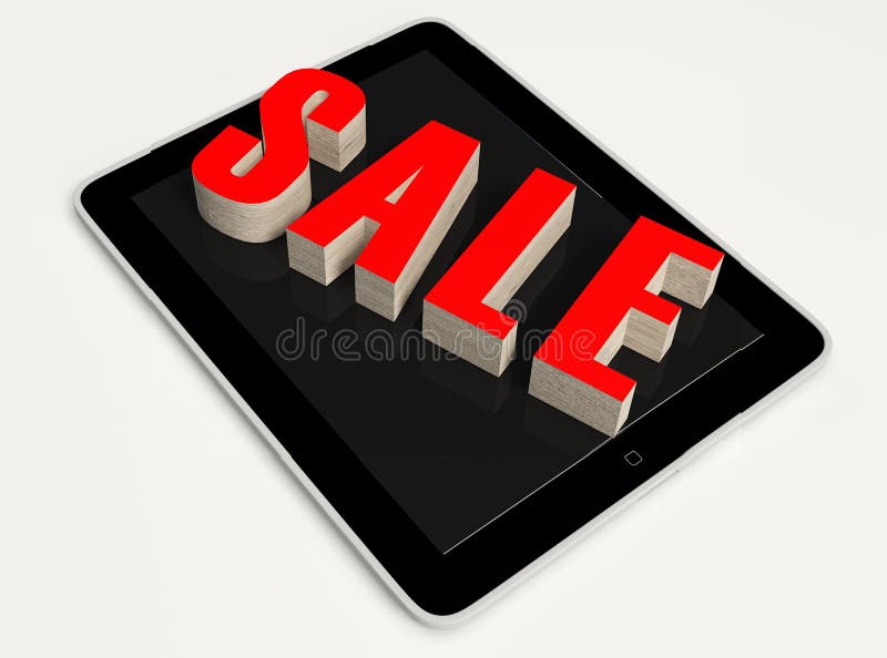 Sale - Tablet Computer with Pages Stock Illustration - Illustration of ...