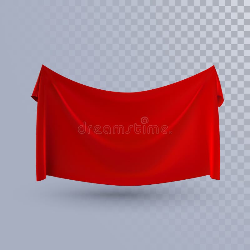 Red Textile Banner Isolated on Transparent Background. Stock Vector ...
