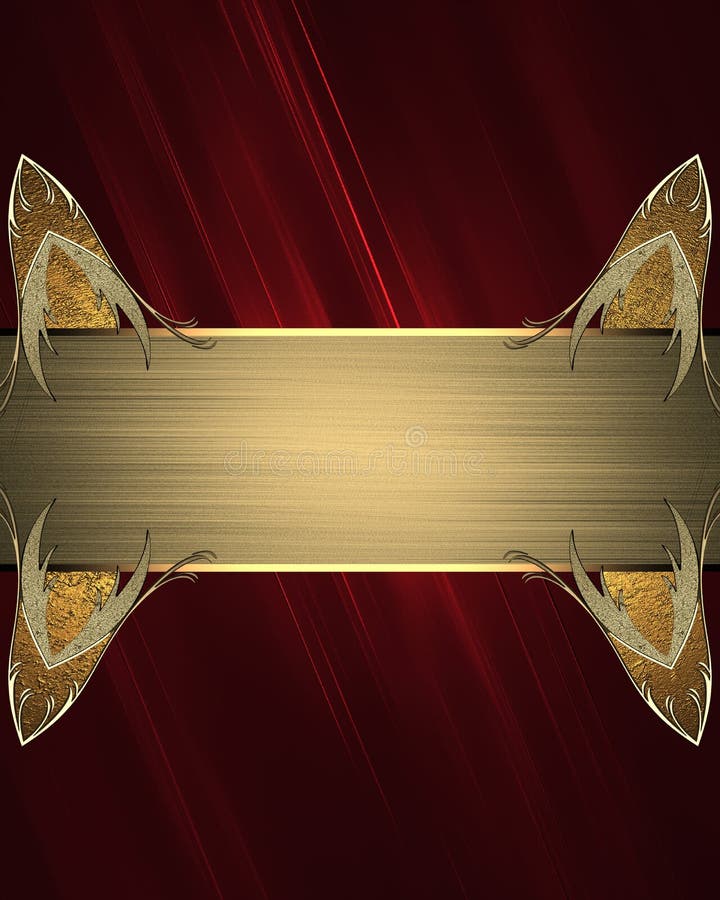 Red Texture with Gold Plate and Pattern. Element Stock Photo - Image of ...