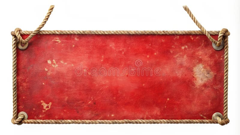 Red Textured Banner with Rope Border and Metal Eyelets. Generative AI ...