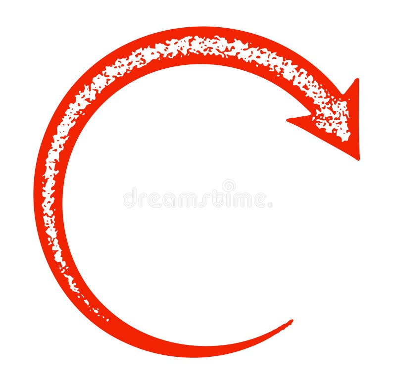 Red Textured Circular Arrow Illustration Stock Vector - Illustration of ...