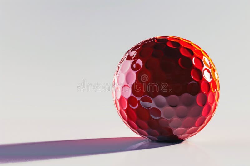 Red Textured Sphere on Reflective Surface. Generative Ai Stock ...