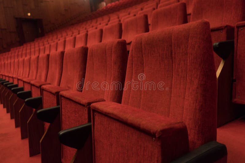 Red theater chairs stock photo. Image of scene, inside - 99885906