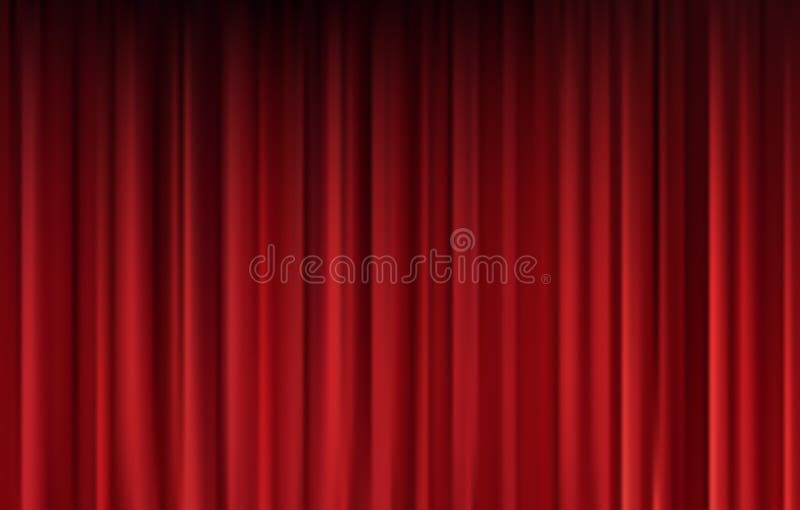 Red Theater Curtain in Grand Stage Setting Background Stock ...