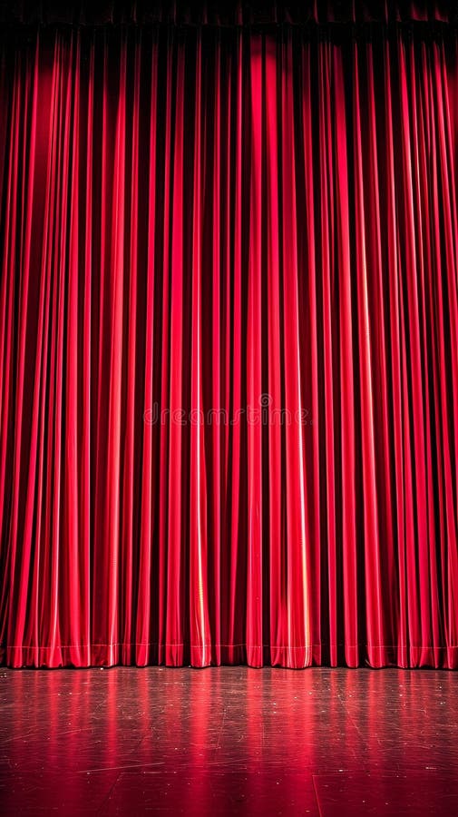 Dramatic Red Curtain Stage Backdrop Stock Illustration - Illustration ...