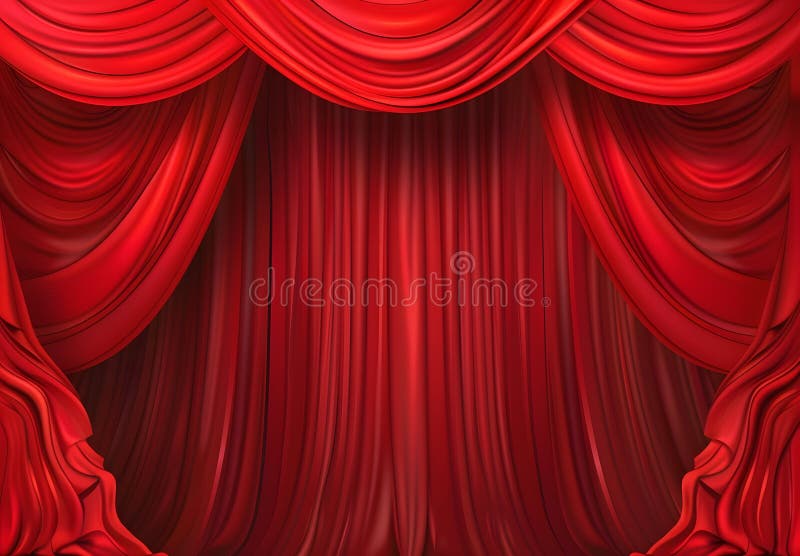 Red Theater Curtains Background Vector Design Stock Illustration ...