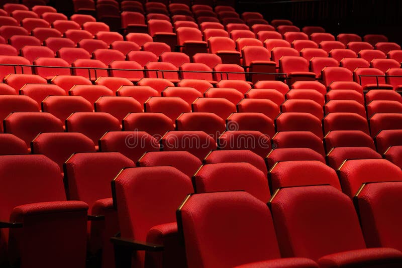 Rows of Red Generic Theater Seat Stock Photo - Image of spot, building ...