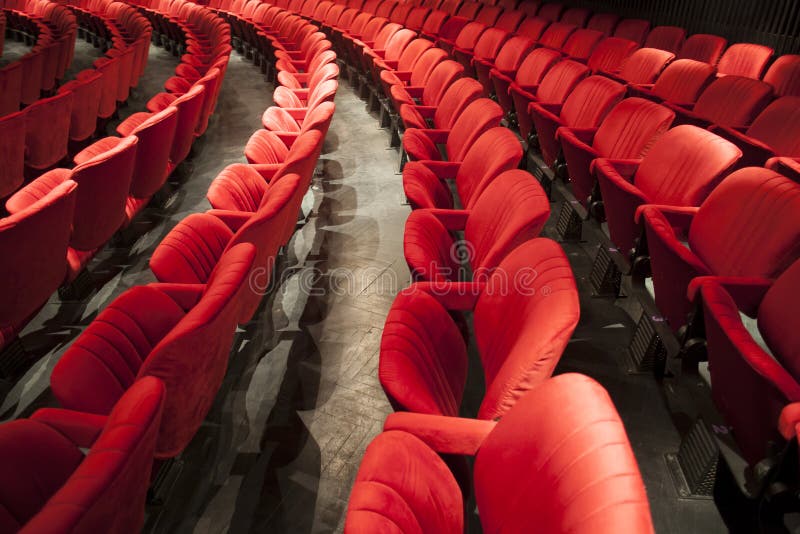 Red theater seats stock image. Image of formal, furniture - 153569815