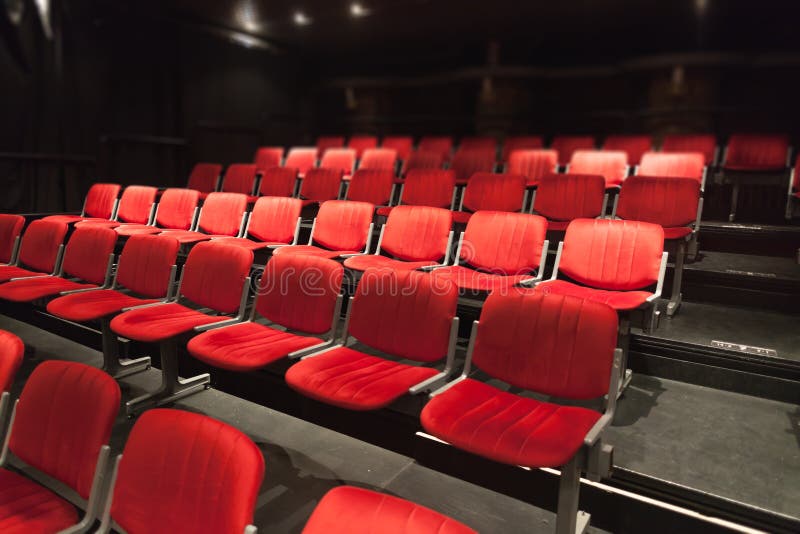 Red theater seats stock photo. Image of classical, movie - 172952260