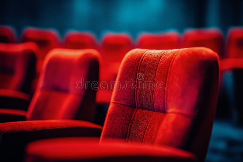 Red Theater Seats with Numbered Labels Awaiting an Audience for a ...
