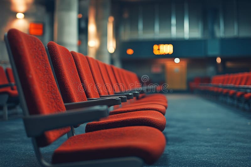 Red Theater Seats with Numbered Labels Awaiting an Audience for a ...