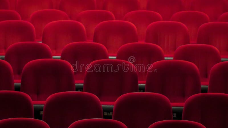 Red Theatre Seats Inside the Theatre Stock Photo - Image of light ...