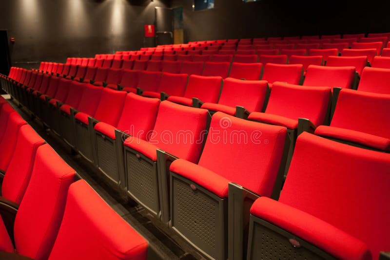 Red theatre seats stock image. Image of modern, play - 53505997