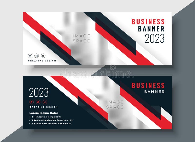 Red Theme Corporate Business Banner Design Stock Vector - Illustration ...