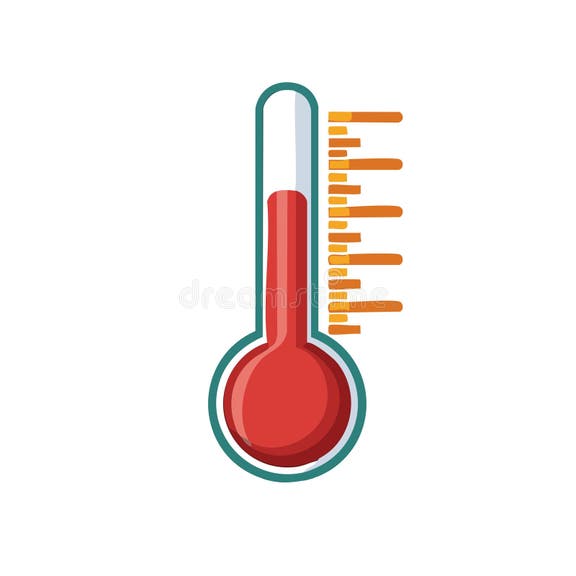 Red Thermometer High Temperature Scale Measurement Flat Vector Icon ...