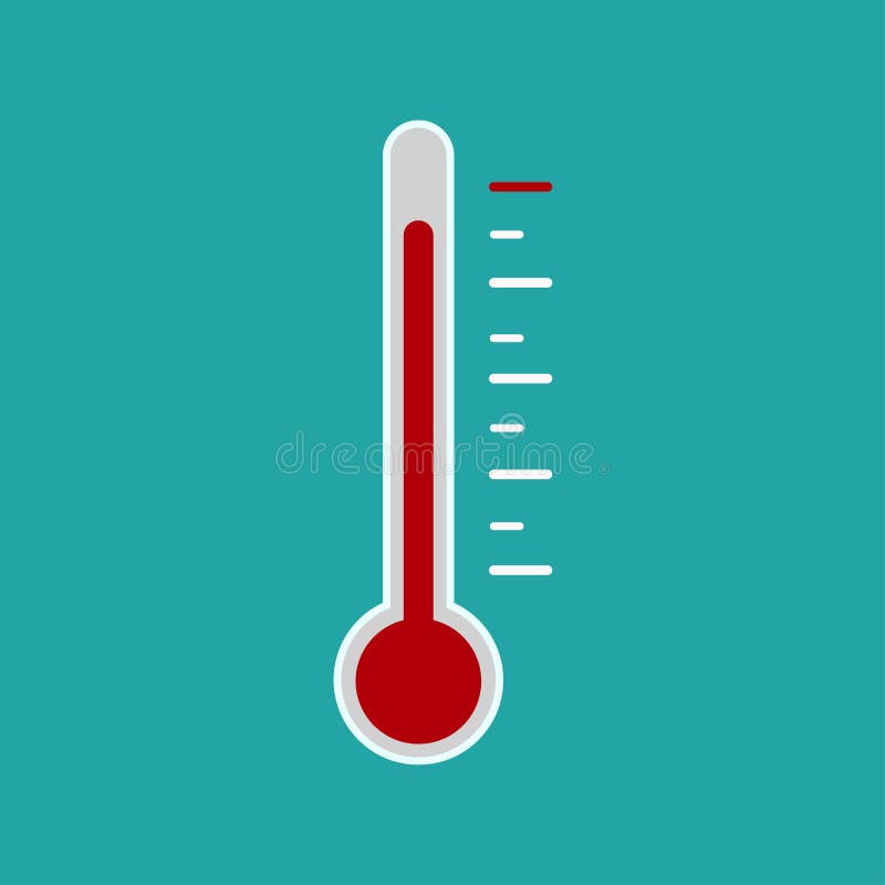 Red Thermometer Icon, Temperature Measurement, Vector, Illustration ...