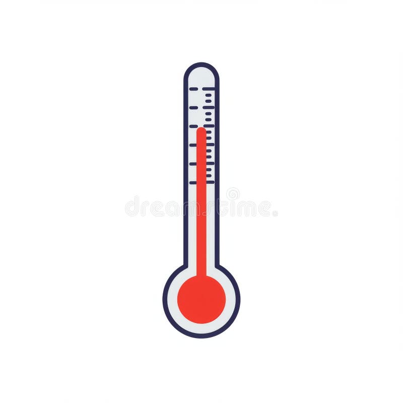 Red Thermometer Illustration on White Background Stock Illustration ...
