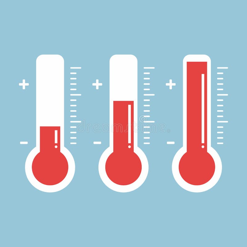 Red Thermometers with Different Levels Stock Vector - Illustration of ...