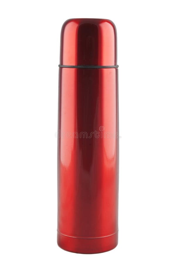 Red thermos stock image. Image of gleaming, utensil, sparse - 10217487