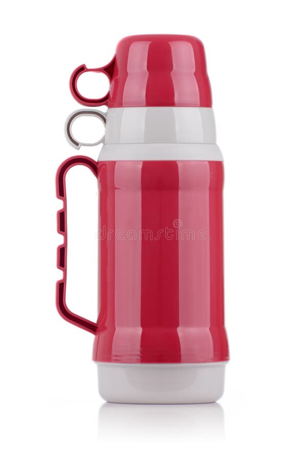 Red Thermos stock image. Image of cafe, cool, handle - 41060025