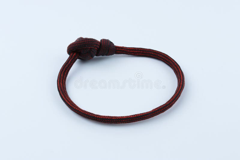 Red Thin Elegant Paracord Bracelet Made of Paracord Rope Stock Photo ...