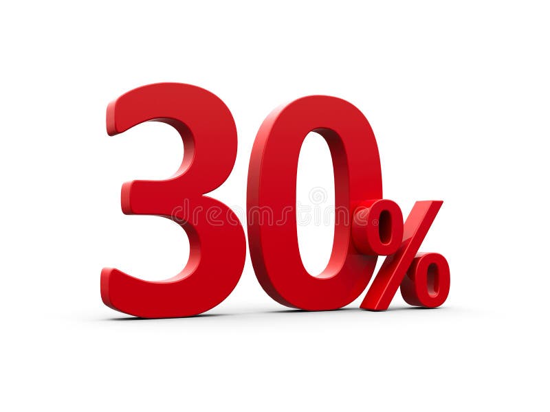Red thirty percent stock illustration. Illustration of purchase - 97953912