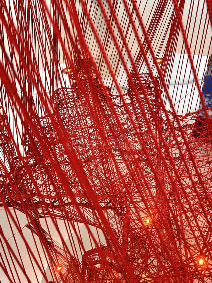 Red Thread Background. Red Thread Interweaving. Complex Interweaving of ...