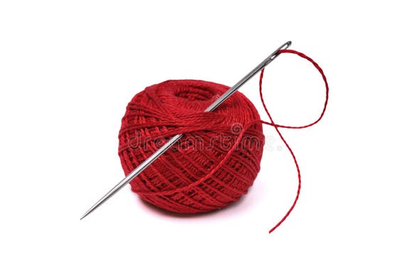 Red thread ball stock photo. Image of cutout, cloth, needle - 29343892