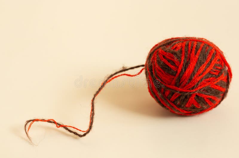 Red Thread, Ball of Thread on a Light-colored Background Stock Image ...