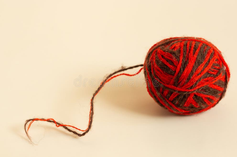Red Thread, Ball of Thread on a Light-colored Background Stock Image ...