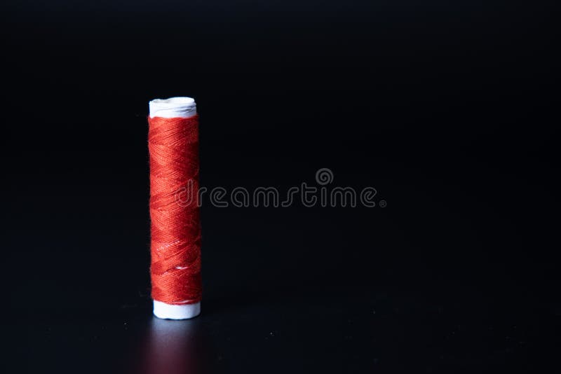 Red Thread on Black Background Stock Photo - Image of lilac, thread ...