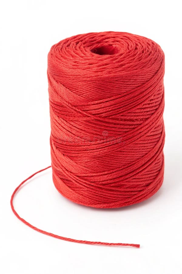 Red Thread Clew Isolated on White Stock Illustration - Illustration of ...