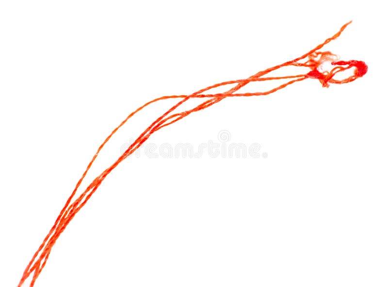 Red Thread Isolated on White Background Stock Photo - Image of material ...