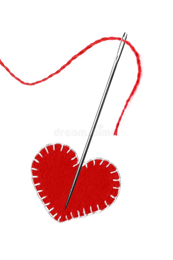 Heart with a Needle Thread and Reel, Vector Design Stock Vector ...